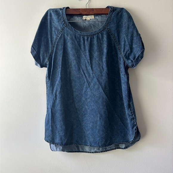 cloth & stone | Tops | Cloth Stone Short Sleeve Blue Top Size M | Poshmark